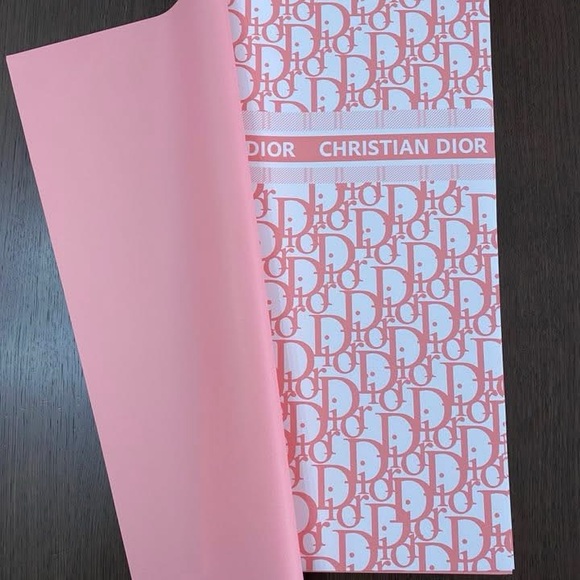 Other | Christian Dior Pink Logo Wrapping Paper 2 Sheets | Poshmark